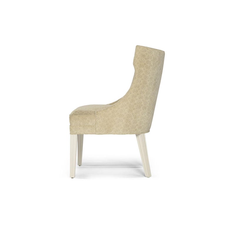 Balboa Dining Chair in Beige with Lacquered White Legs by Innova Luxuxy ...