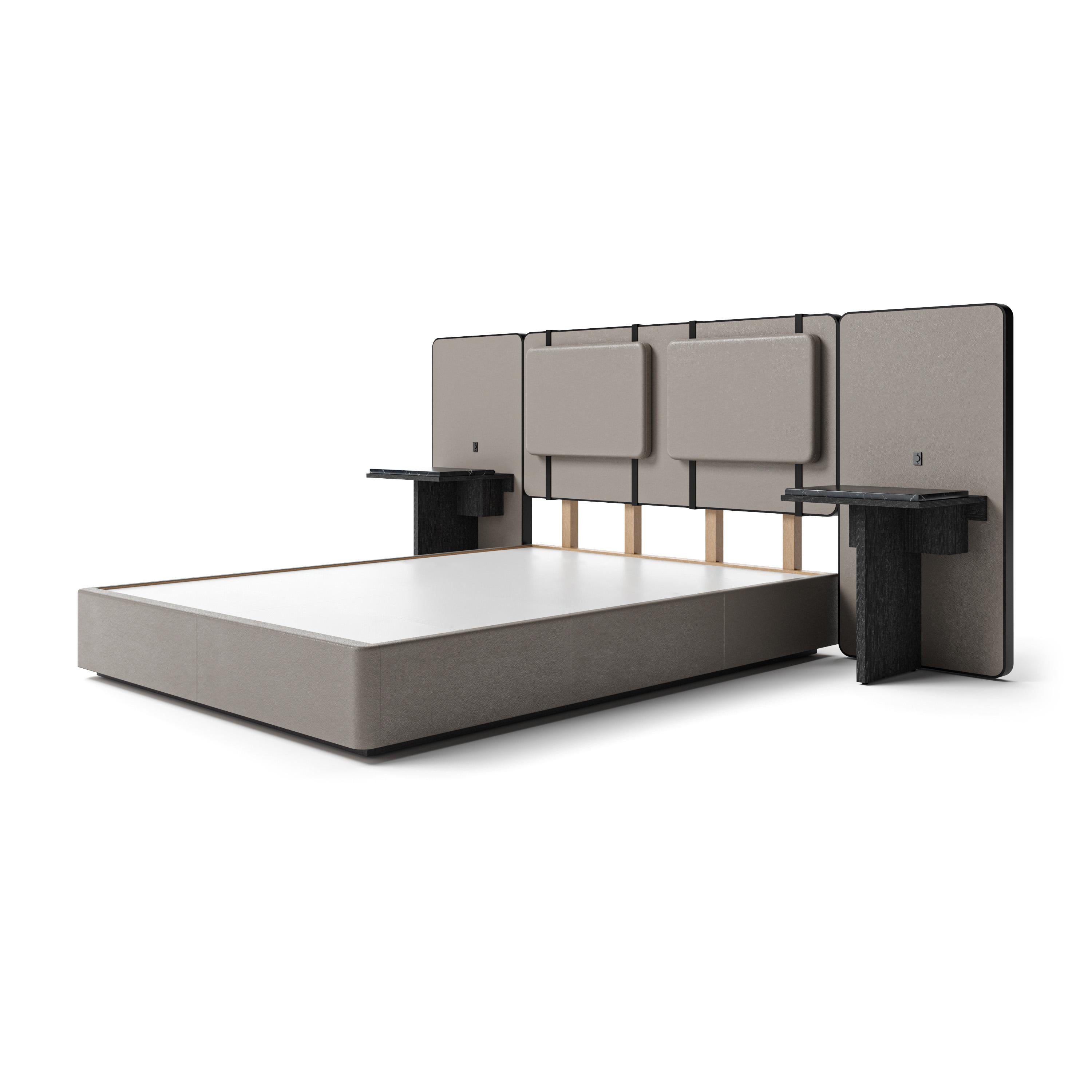 Aspen Bed - Leather Upholstered Bed with Wood Base (Queen) For Sale at ...