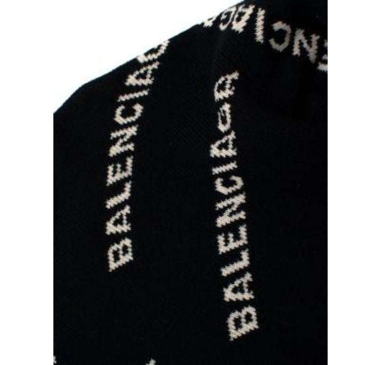 Balenciaga All-Over Logo Intarsia Knit Jumper For Sale at 1stDibs