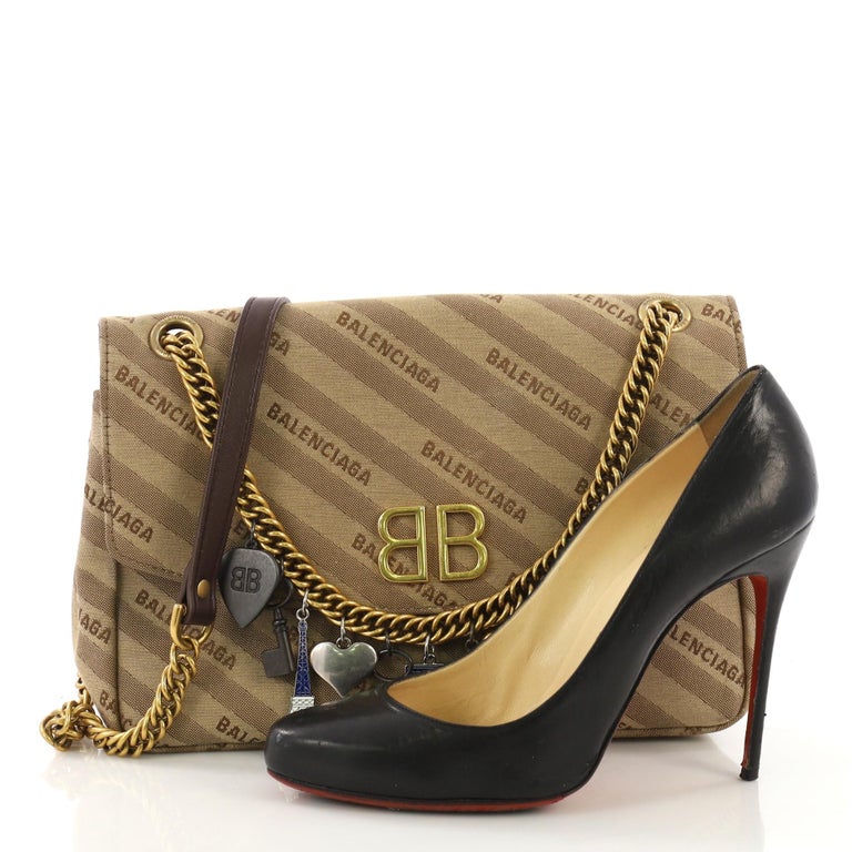 Balenciaga BB Chain Round Charms Shoulder Bag Jacquard Small at 1stDibs ...