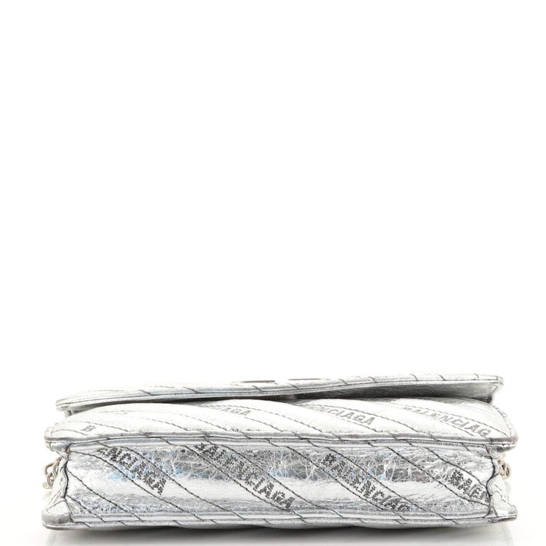 Balenciaga BB Chain Wallet Embossed Leather For Sale at 1stDibs