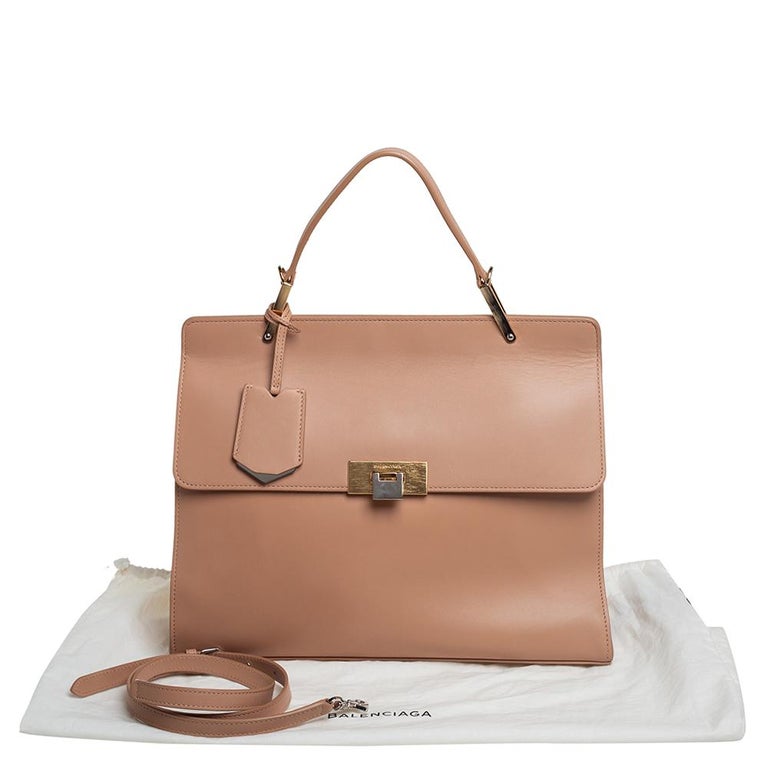 Balenciaga Beige Leather Le Dix Cartable Top Handle Bag at 1stDibs