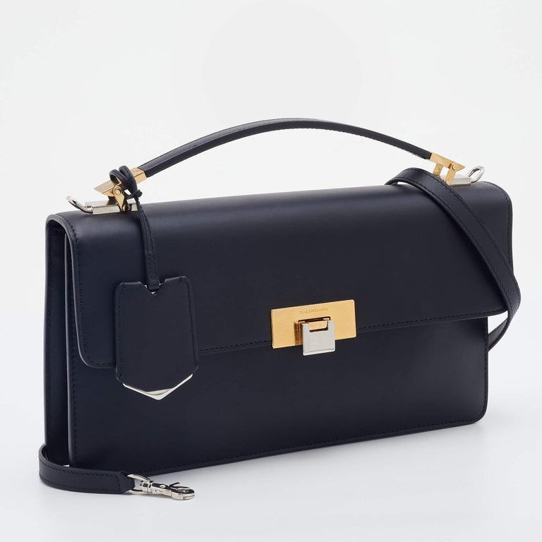 Balenciaga Black Leather Le Dix Cartable Top Handle Bag For Sale at 1stDibs