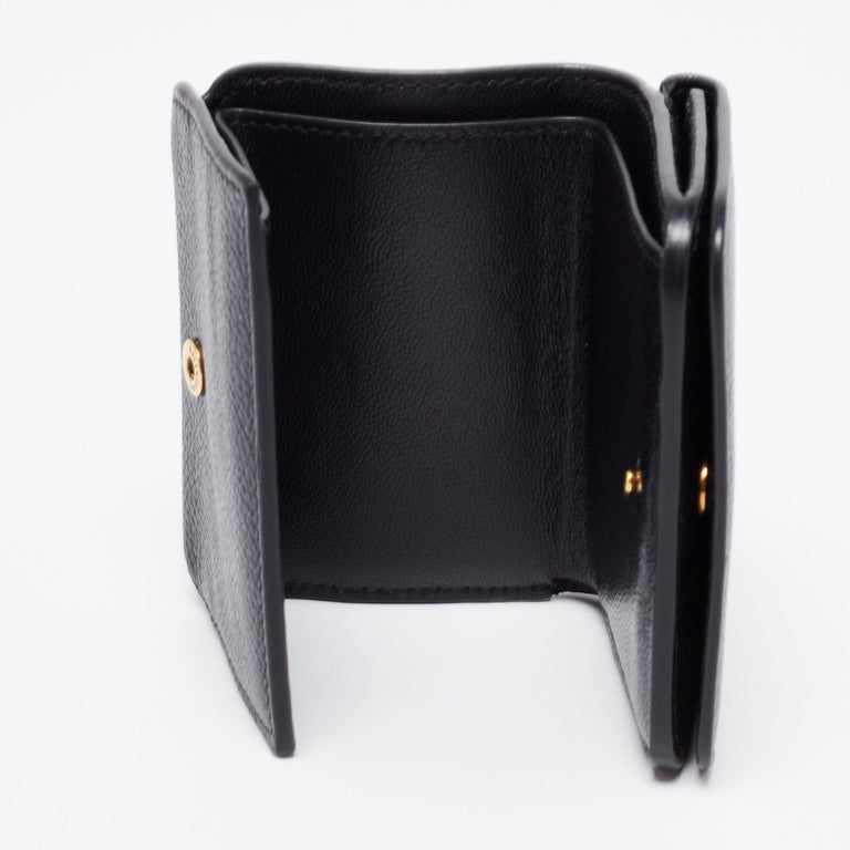 Balenciaga Black Leather Mini Cash Compact Wallet at 1stDibs