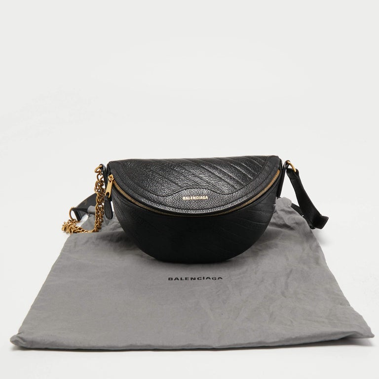 Balenciaga Black Leather Souvenir Belt Bag at 1stDibs