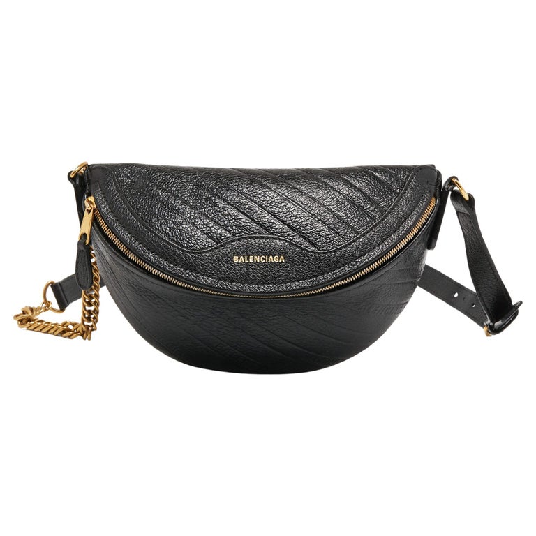 Balenciaga Black Leather Souvenir Belt Bag at 1stDibs