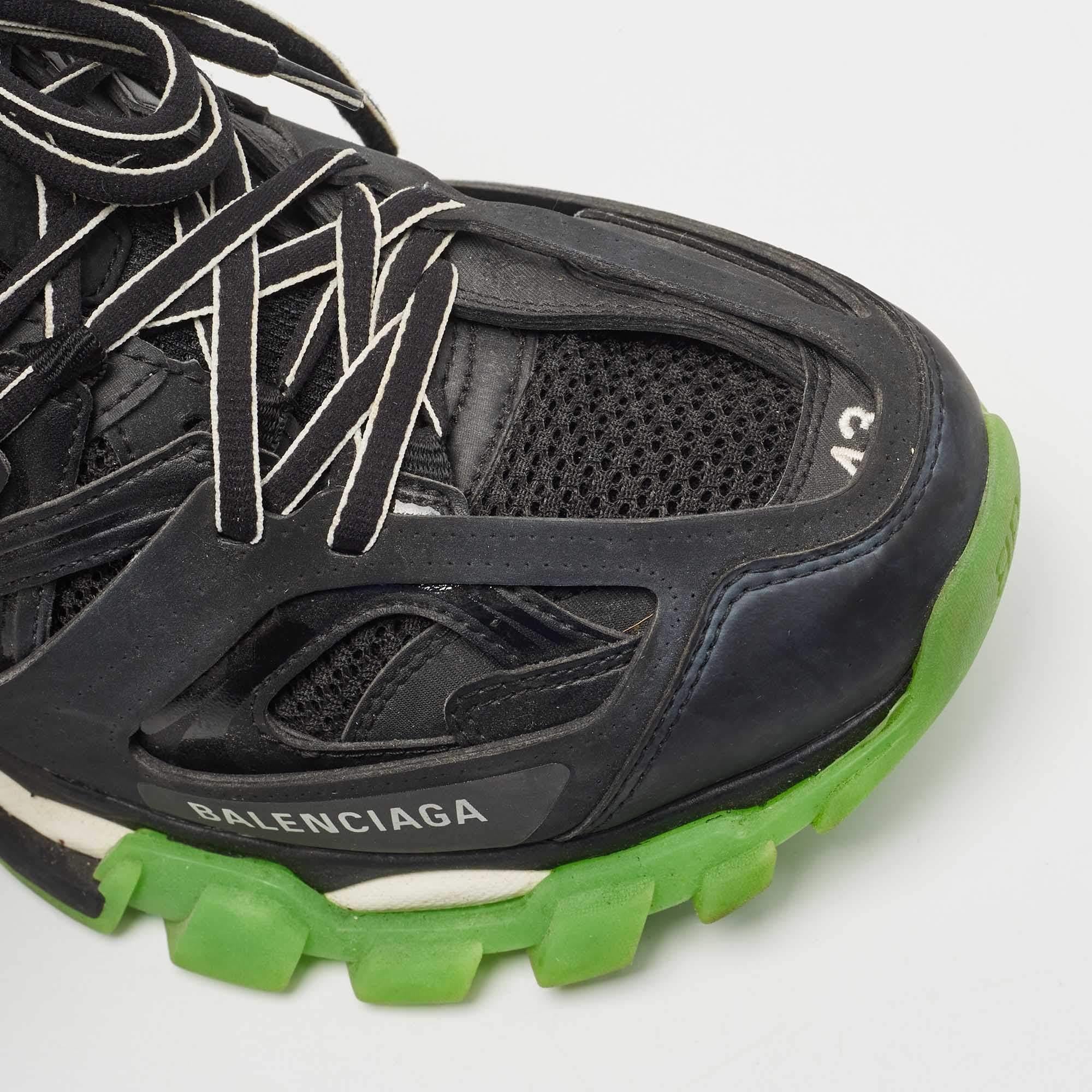 Balenciaga Black Mesh and Leather Track Sneakers Size 43 For Sale at ...
