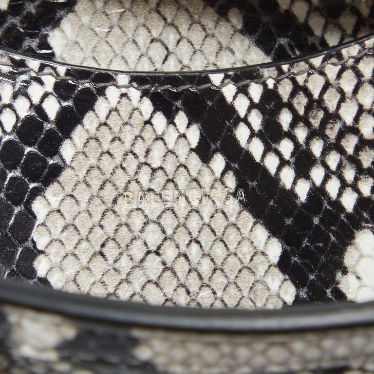 Balenciaga Black/White Python Embossed Leather Mini Neo Classic Tote ...