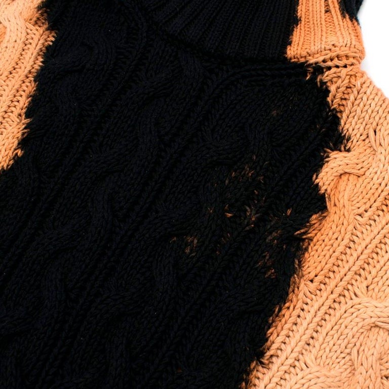 Balenciaga Bleached cable-knit cotton turtleneck sweater S at 1stDibs ...