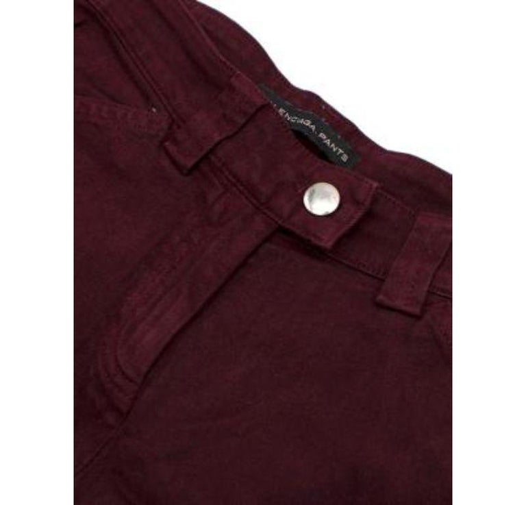 Balenciaga Burgundy Red Slim Denim Jeans For Sale at 1stDibs