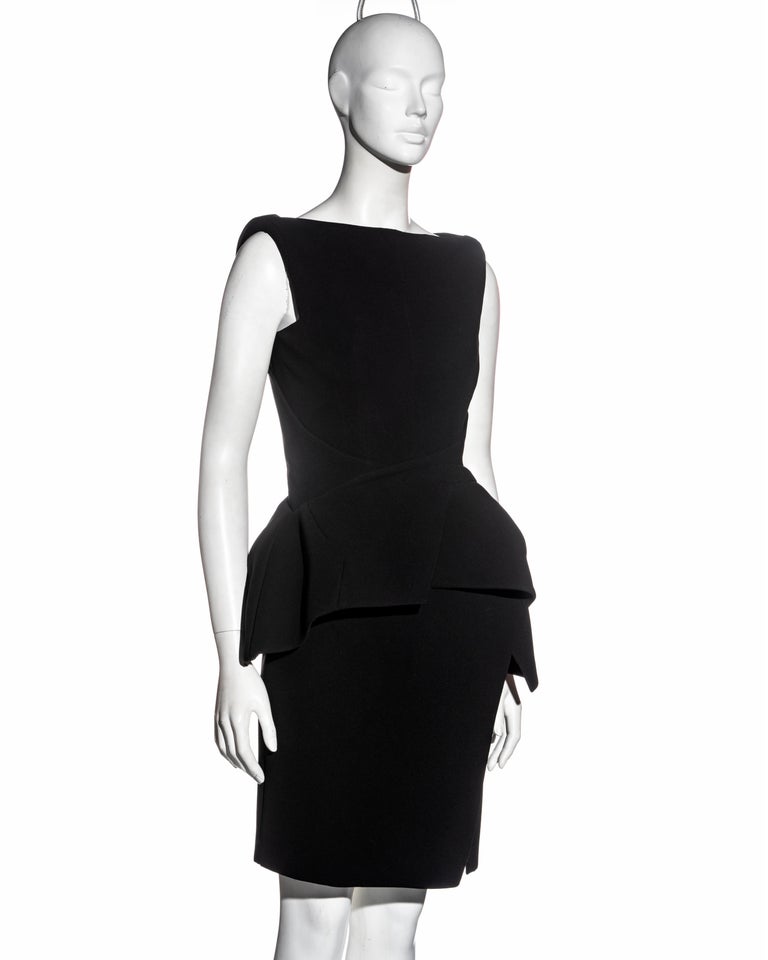 Balenciaga by Nicolas Ghesquière black structured cocktail dress, fw ...