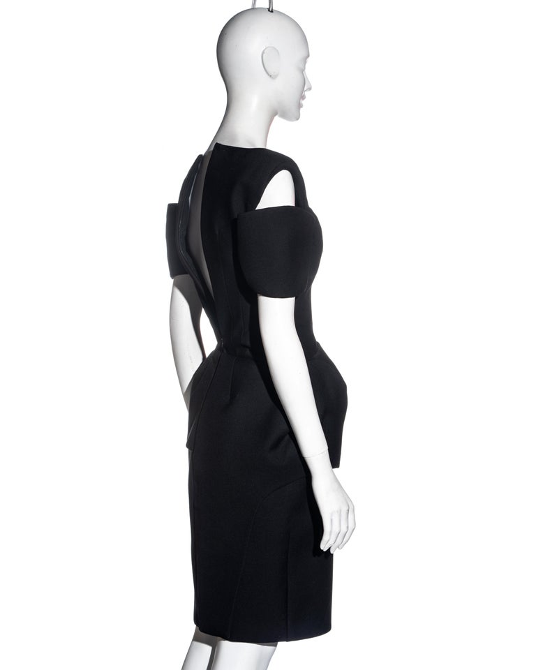 Balenciaga by Nicolas Ghesquière black wool structured cocktail dress ...