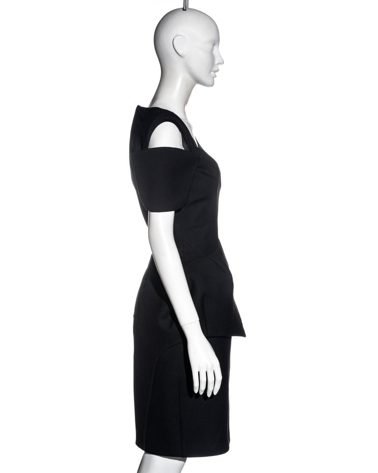 Balenciaga by Nicolas Ghesquière black wool structured cocktail dress ...