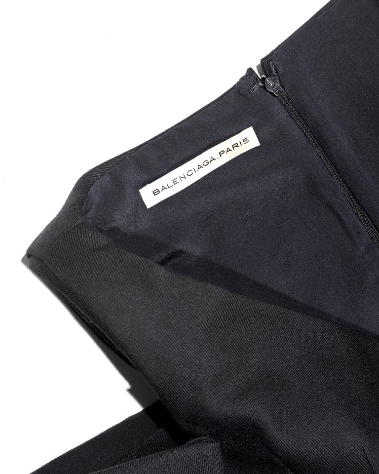 Balenciaga by Nicolas Ghesquière black wool structured cocktail dress ...