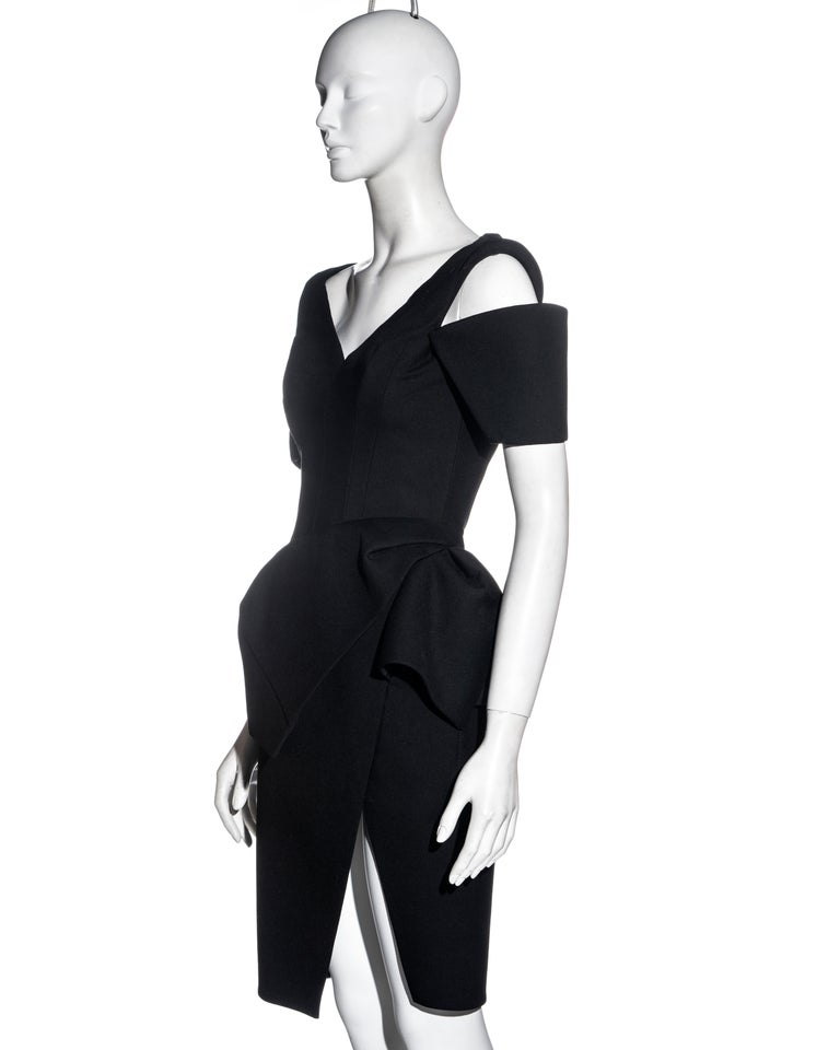Balenciaga by Nicolas Ghesquière black wool structured cocktail dress ...