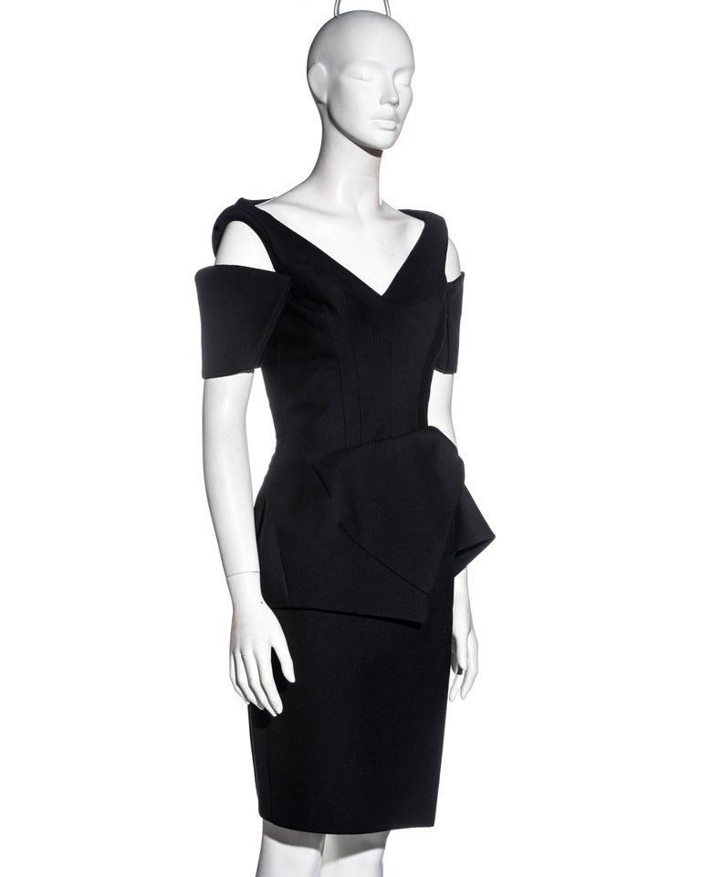 Balenciaga by Nicolas Ghesquière black wool structured cocktail dress ...