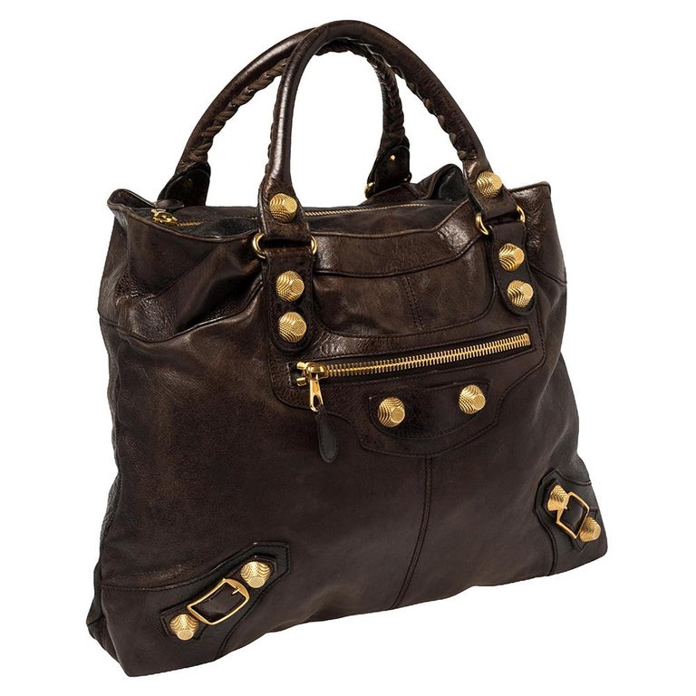 Balenciaga Castagna Leather GGH Brief Bag at 1stDibs