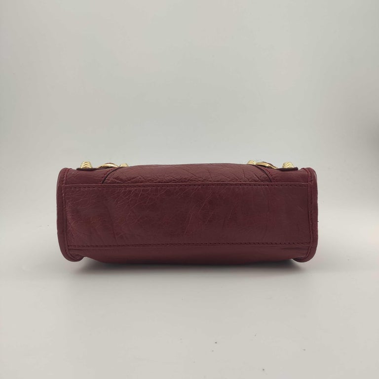 BALENCIAGA City Shoulder bag in Burgundy Leather at 1stDibs | burgundy ...