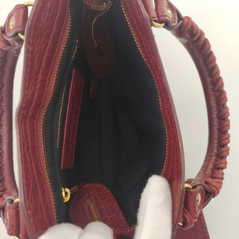 BALENCIAGA City Shoulder bag in Burgundy Leather at 1stDibs | burgundy ...
