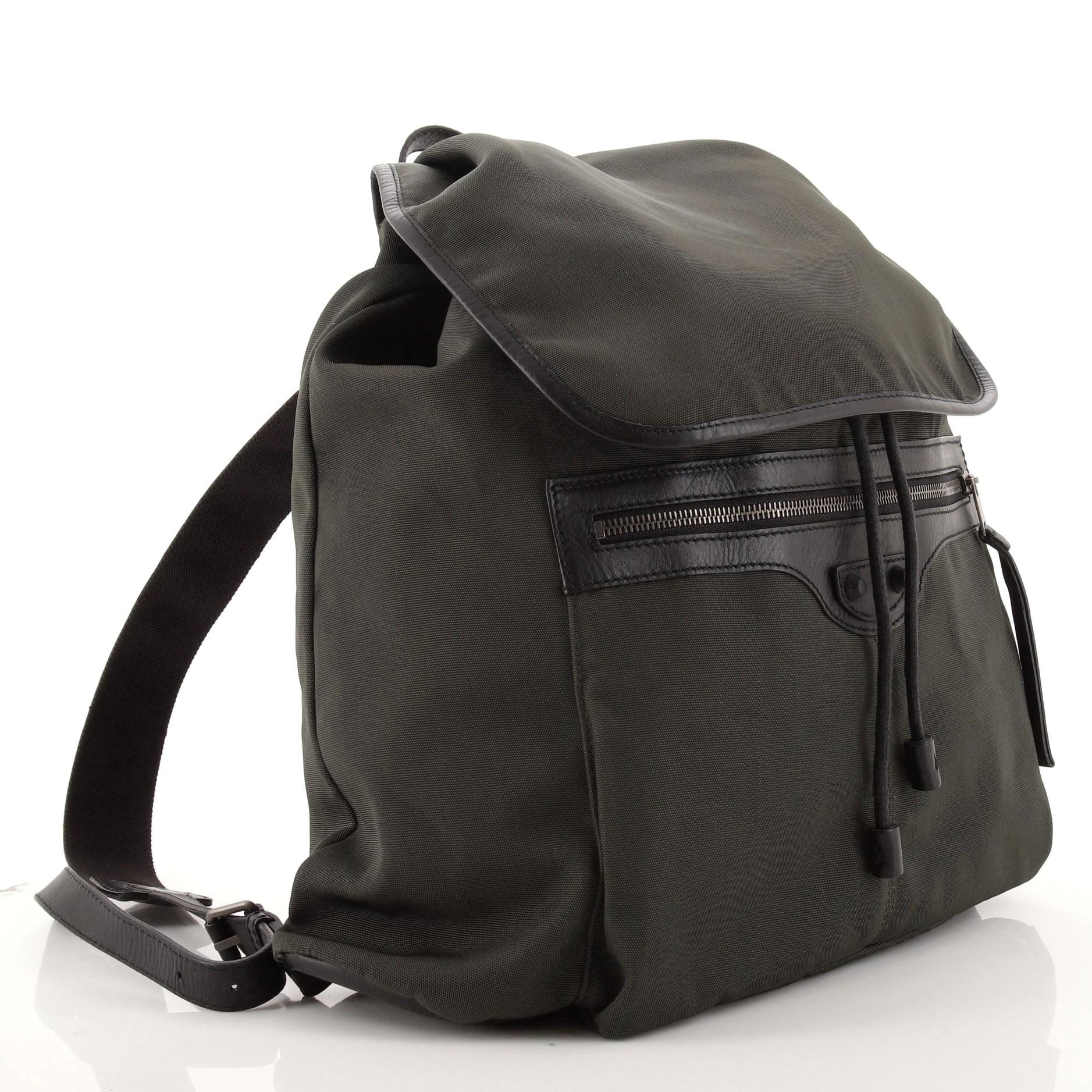 Balenciaga Classic Traveler Backpack Canvas with Leather Small at ...