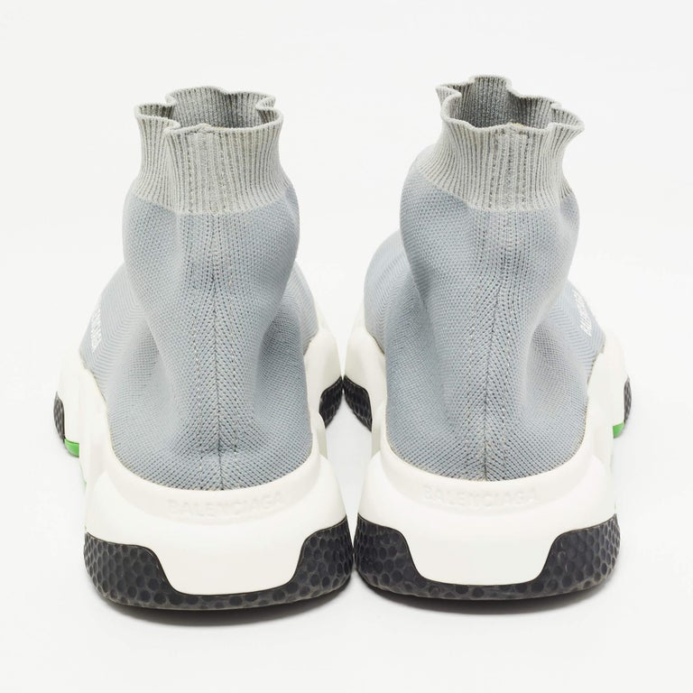 Balenciaga Grey Knit Fabric Speed 20 High Top Sneakers Size 38 For Sale ...