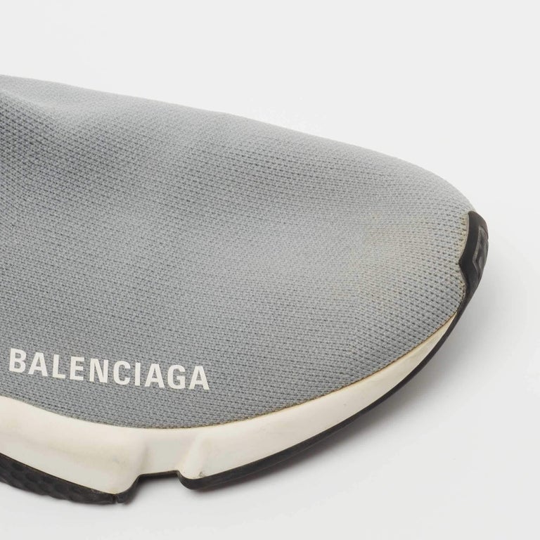 Balenciaga Grey Knit Fabric Speed Trainer Sneakers Size 36 For Sale at ...