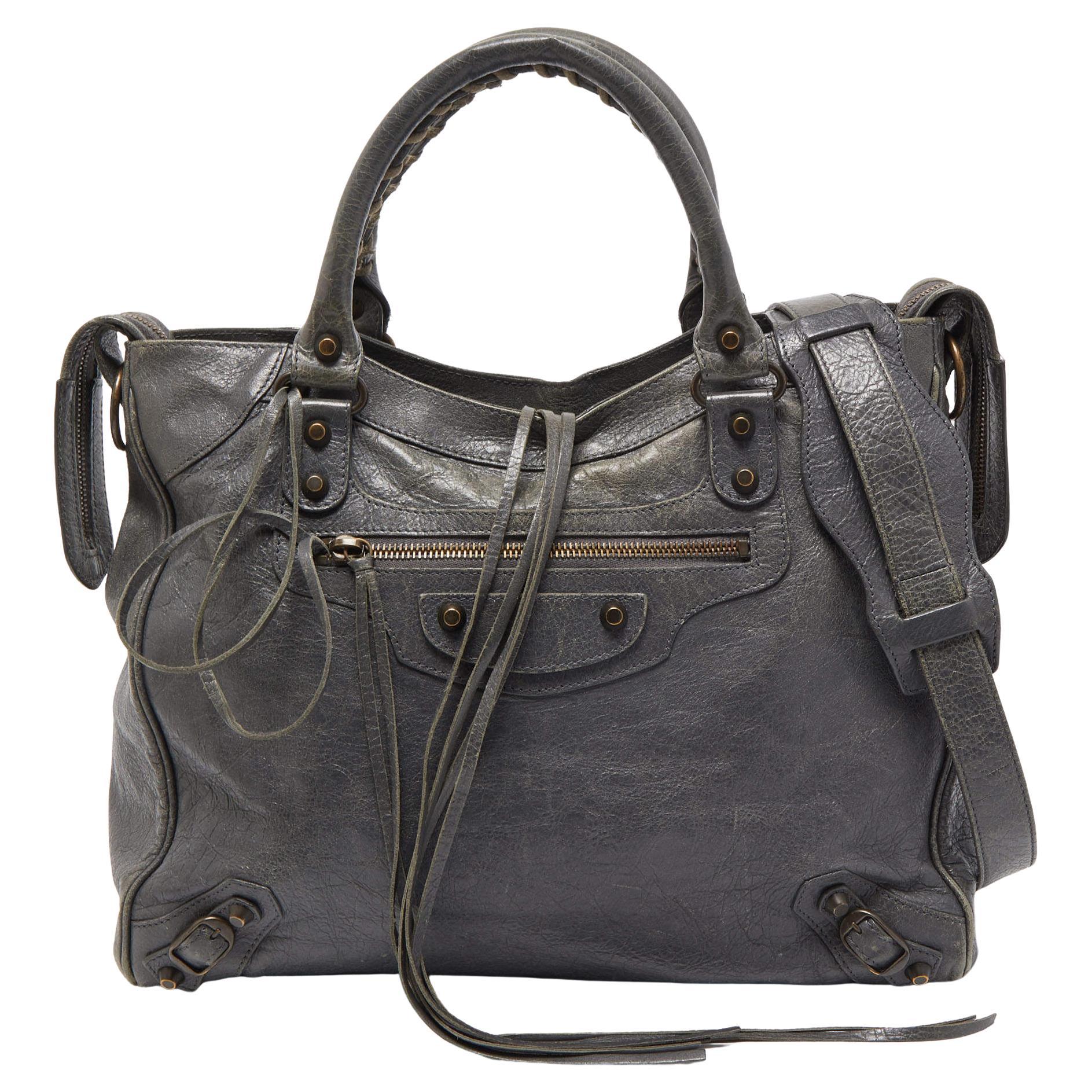 Balenciaga Grey Leather Classic Velo RH Tote For Sale at 1stDibs