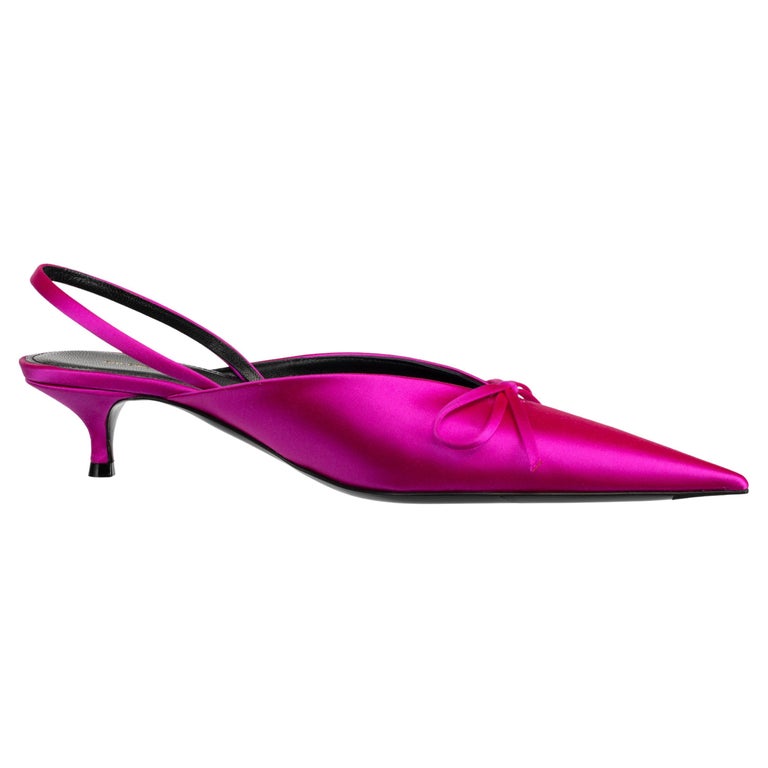 Balenciaga Knife Slingback Kitten Heels Rose Fuchsia 37.5 FR For Sale ...