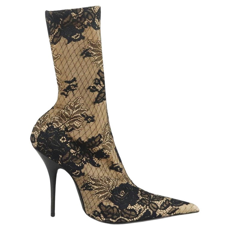 Balenciaga Knife Stretch Lace Ankle Boots Eu 38 Uk 5 Us 8 For Sale at ...