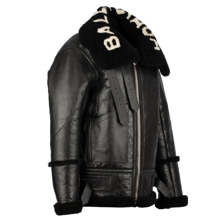 Balenciaga Le Bombardier Black Leather Biker Jacket 38 FR For Sale at 1stDibs