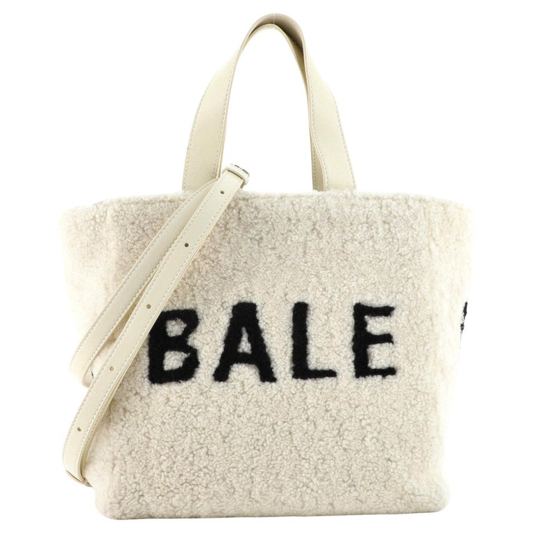 Balenciaga Logo Tote Shearling XS For Sale at 1stDibs