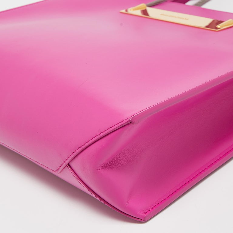 Balenciaga Magenta Leather Small Cable Shopper Tote For Sale at 1stDibs