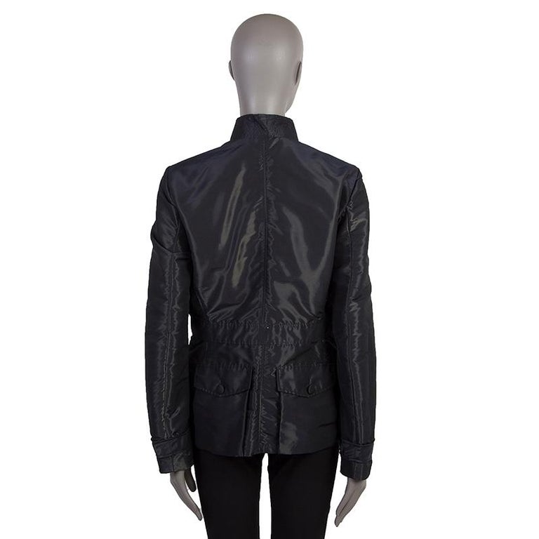 BALENCIAGA midnight blue IRIDESCENT MILITARY Jacket 44 XL For Sale at ...