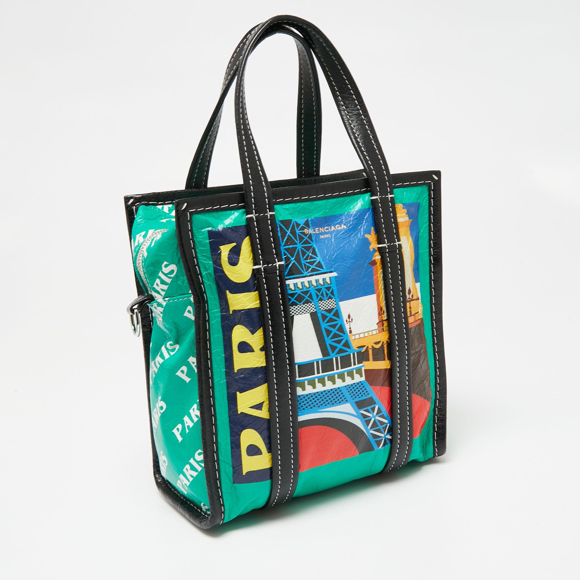 Balenciaga Multicolor Leather Paris Bazar Tote For Sale at 1stDibs ...