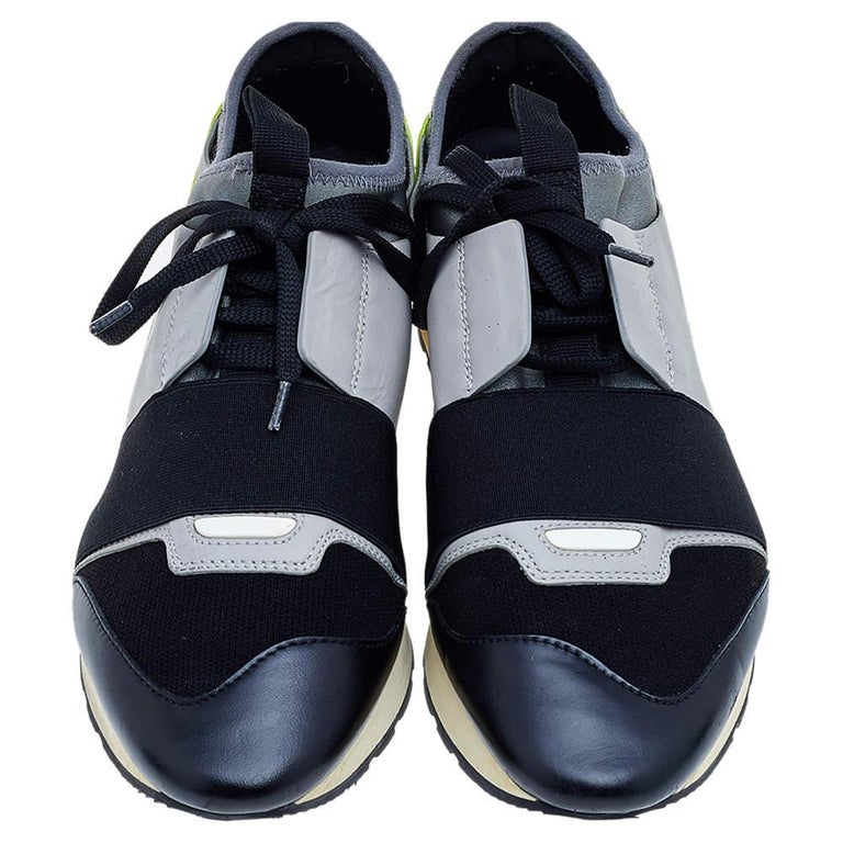 Balenciaga Multicolor Mesh And Leather Race Runner Sneakers Size 39 For ...