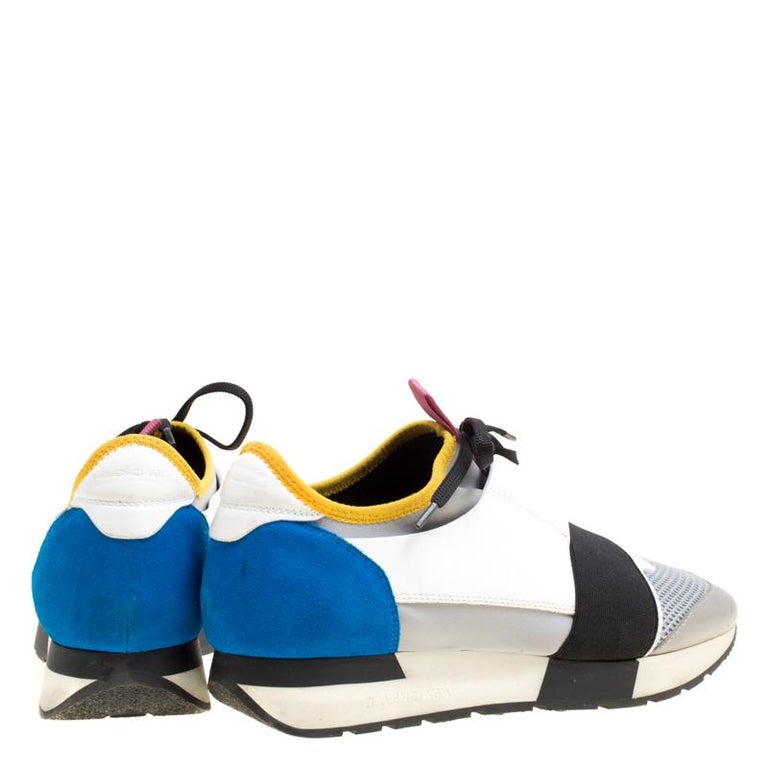 Balenciaga Multicolor Mesh And Suede Race Runner Sneakers Size 39 For ...