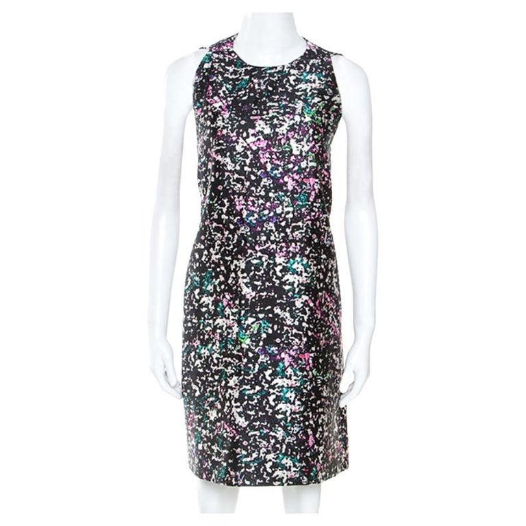 Balenciaga Multicolor Printed Silk Blend Trapeze Dress M For Sale at ...