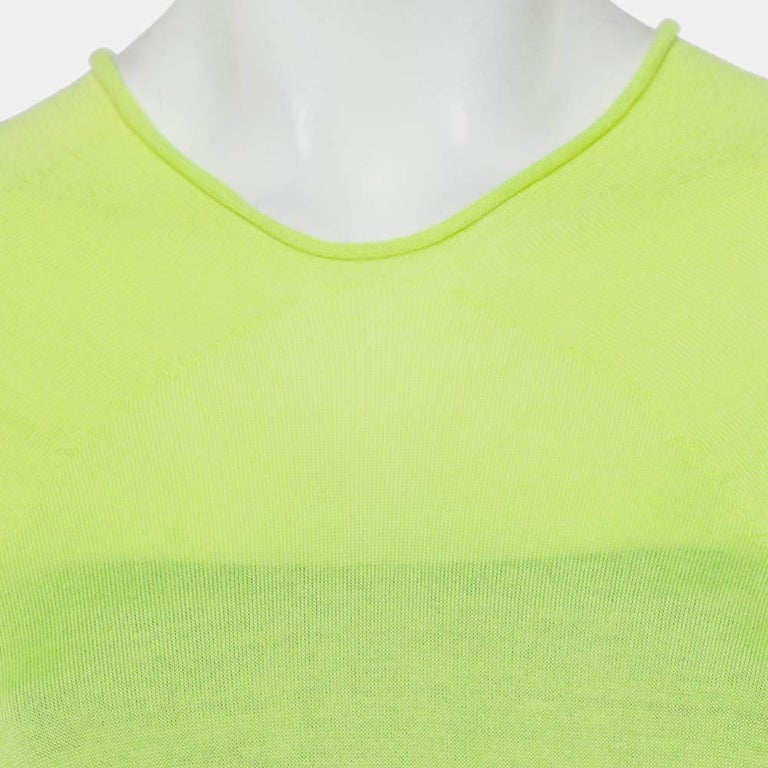 Balenciaga Neon Green Cashmere Oversized Pullover S For Sale at 1stDibs