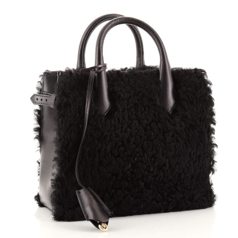 Balenciaga Padlock Nude Work Tote Shearling with Leather XS For Sale at ...