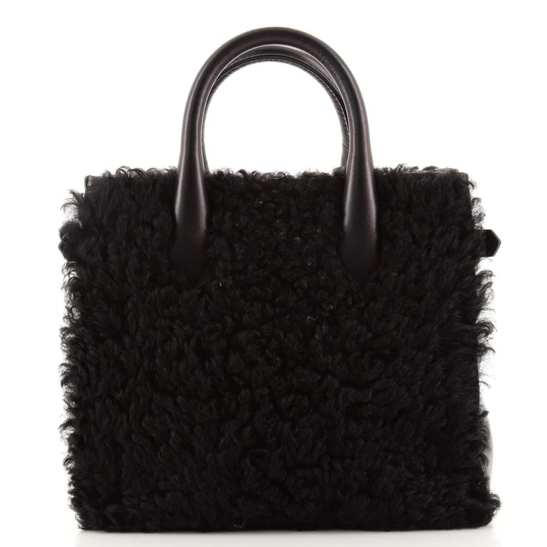 Balenciaga Padlock Nude Work Tote Shearling with Leather XS For Sale at ...