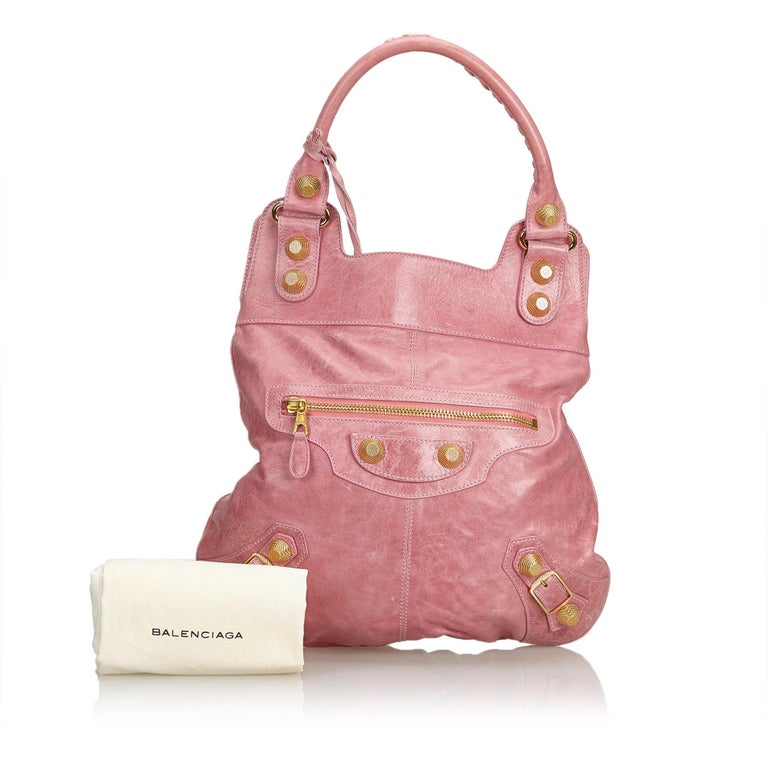 Balenciaga Pink Leather Motocross Giant 21 Slim Hobo France w/ Dust ...