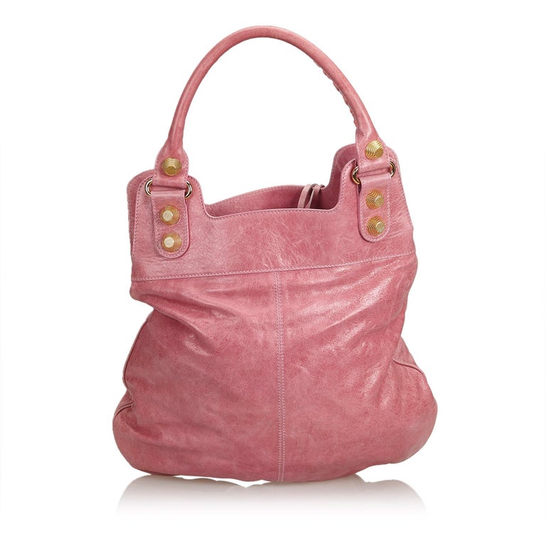 Balenciaga Pink Leather Motocross Giant 21 Slim Hobo France w/ Dust ...