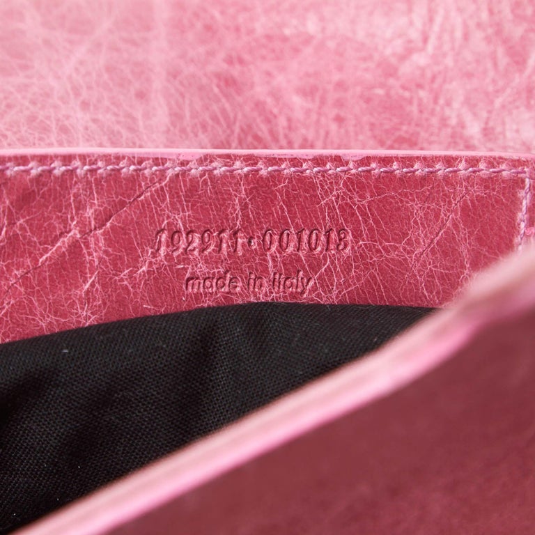 Balenciaga Pink Leather Motocross Giant 21 Slim Hobo France w/ Dust ...
