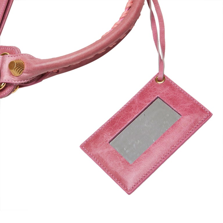 Balenciaga Pink Leather Motocross Giant 21 Slim Hobo France w/ Dust ...
