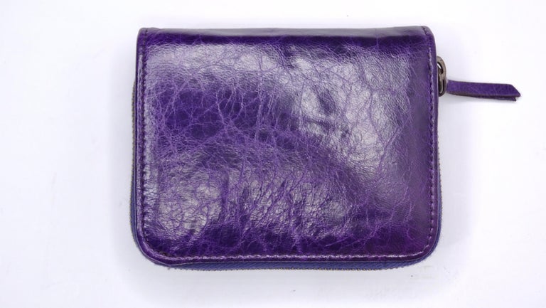 Balenciaga Purple Leather Classic City Wallet For Sale at 1stDibs