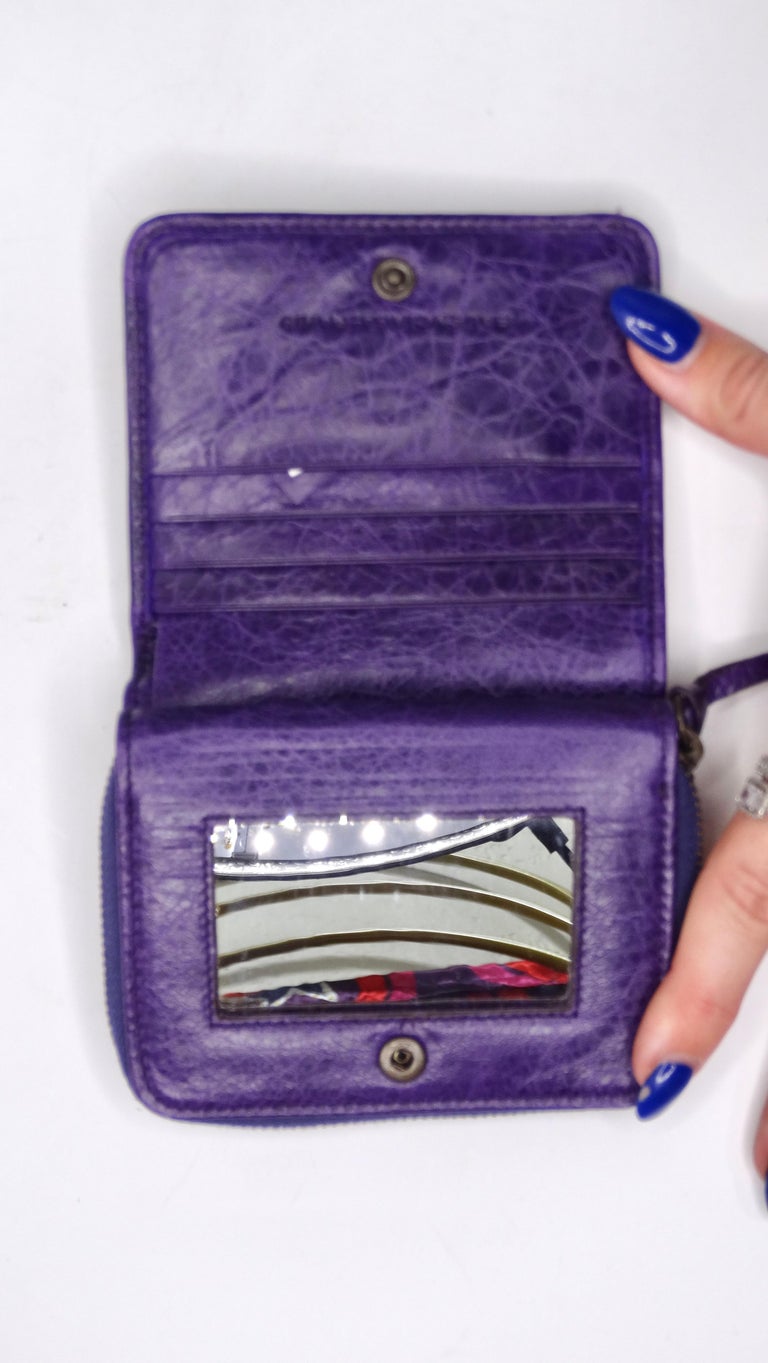 Balenciaga Purple Leather Classic City Wallet For Sale at 1stDibs