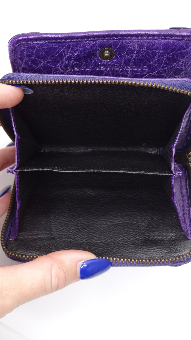 Balenciaga Purple Leather Classic City Wallet For Sale at 1stDibs