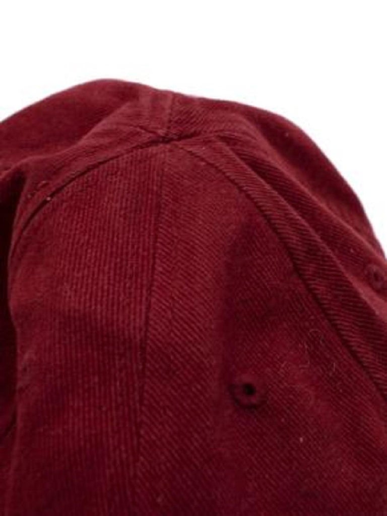 Balenciaga Red Cotton Logo Embroidered Baseball Cap For Sale at 1stDibs