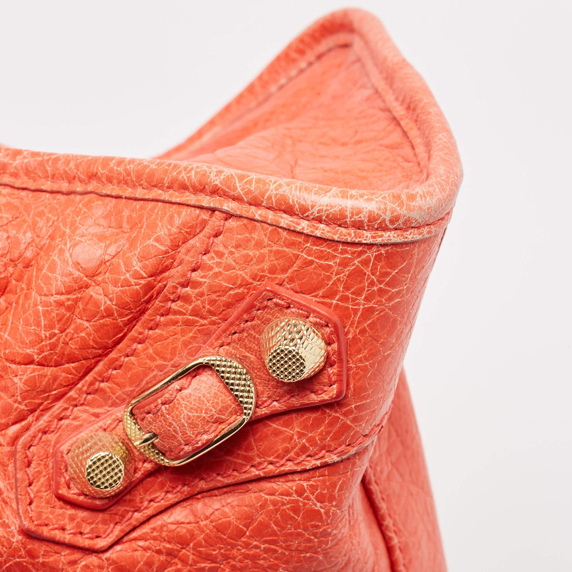 Balenciaga Red Leather Giant 12 Gold Motorcycle City Bag For Sale at ...