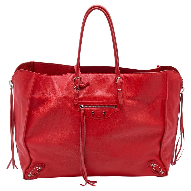 Balenciaga Red Leather Papier A4 Tote For Sale at 1stDibs